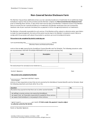 Fillable Online NonCovered Service Disclosure Form Fax Email Print ...