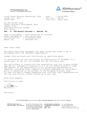 Fillable Online CERTIFICATE - of Conformity - SolaX Power Fax Email ...