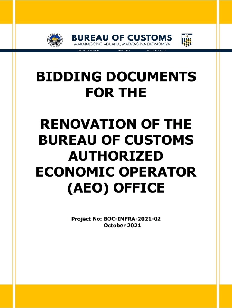 Fillable Online bidding documents for the renovation of the bureau of customs ... Fax Email ...
