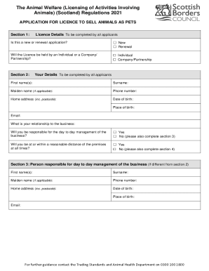 Fillable Online Selling animals as pets application form Fax Email ...