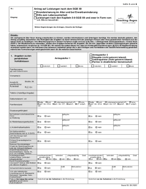 Fillable Online Antrag auf Erbringung von Leistungen nach dem SGB XII Fax Email Print - pdfFiller