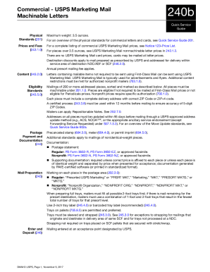 Fillable Online 240b Quick Service Guide - Postal Explorer - USPS Fax ...