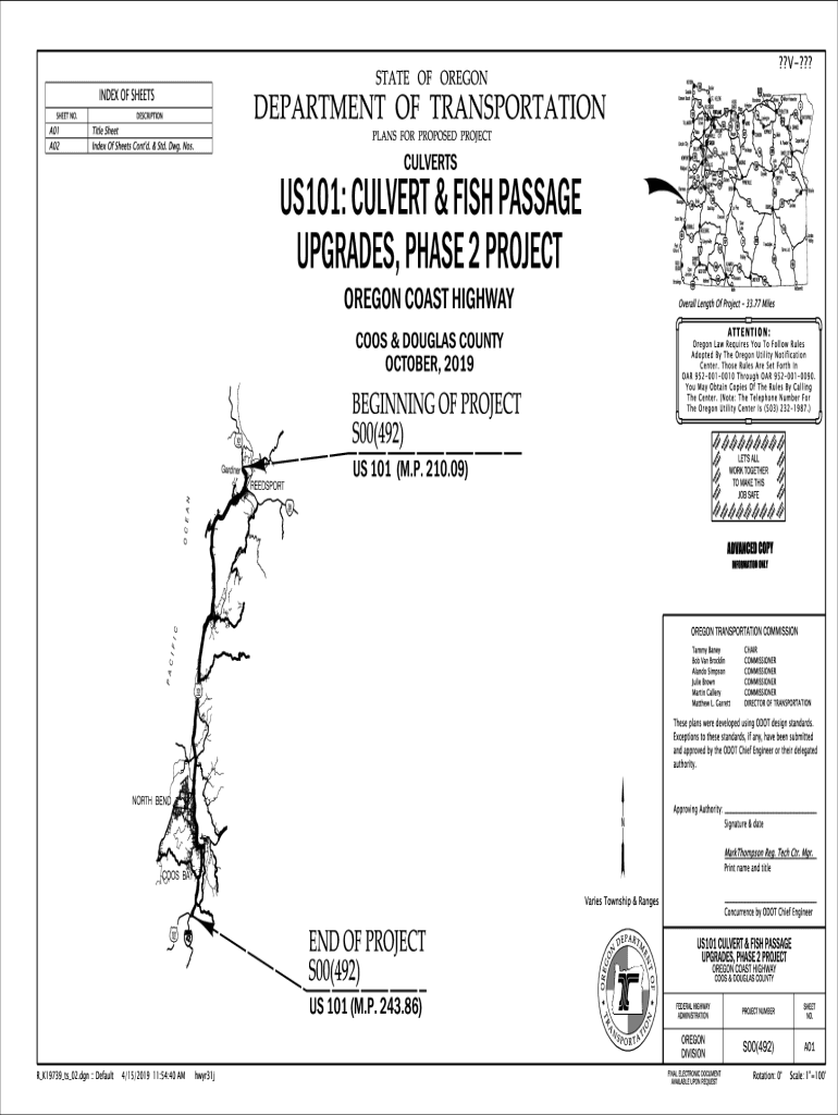 Fillable Online ftp odot state or US101: CULVERT & FISH PASSAGE UPGRADES ... - ODOT FTP Fax ...