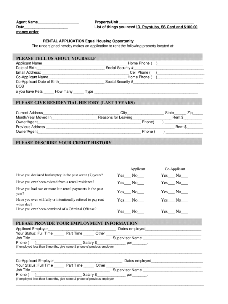 Fillable Online RENTAL APPLICATION - Cap City Apartments Fax Email Print - pdfFiller