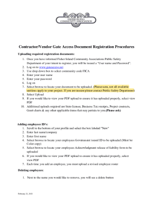 Fillable Online Contractor/Vendor Gate Access Document Registration ...