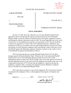 Fillable Online FS-Judgment-Final-on-Jury-Verdict.pdf - Larrick Law ...