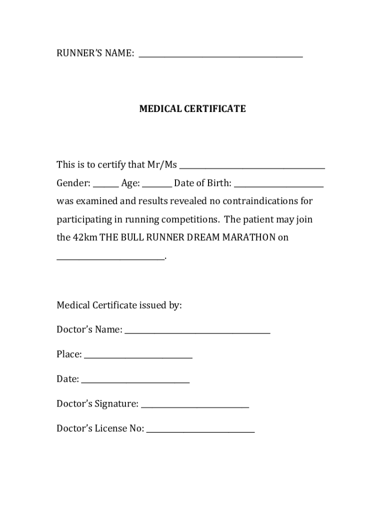 Fillable Online Medical Certificate Email - Fill Online, Printable ...