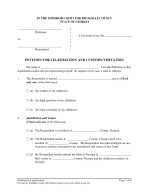 Fillable Online in the superior court of county state of georgia Fax ...