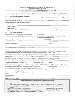 Fillable Online Food Service Establishment Water System Registration ...