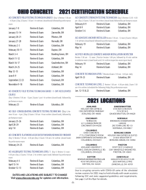 Fillable Online ACI Concrete Field Testing Technician Grade 1 ...