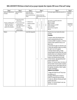Fillable Online Risk Assessment - Example Risk Assessment Form 1 ...