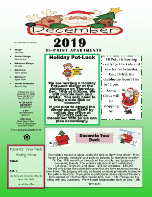 Fillable Online Holiday Pot-Luck - Entrata Fax Email Print - pdfFiller