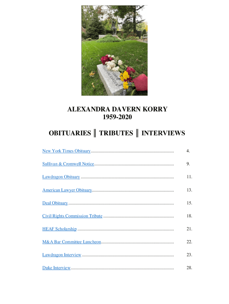 Fillable Online Alexandra Korry, 61, Dies; Pushed to End Solitary for ...