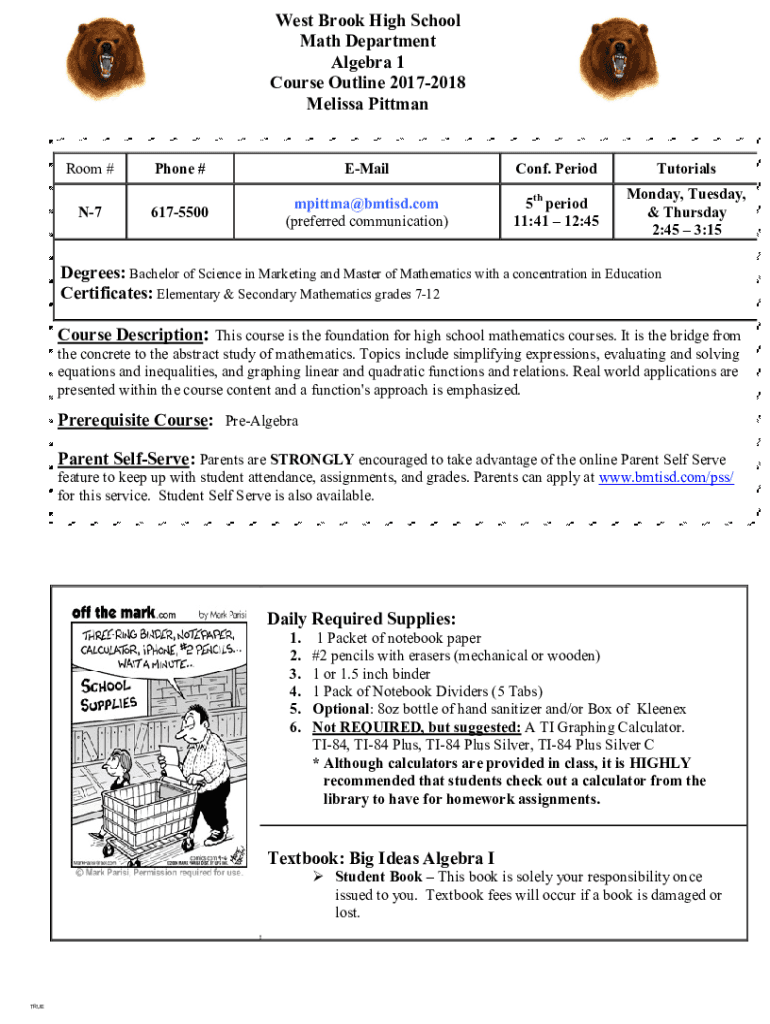 Fillable Online High School Algebra I - Standards - West Virginia ...