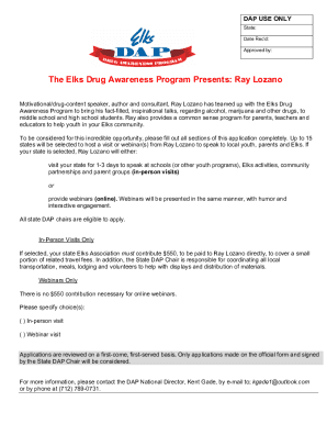 Fillable Online Elks DAP tour request TEMP form 2020.doc Fax Email ...