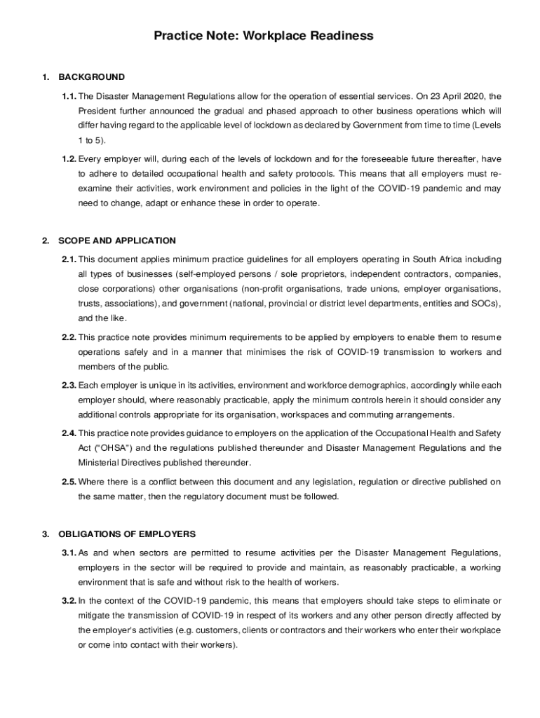 Fillable Online Pandemic Preparation and ResponsePractical Law ...