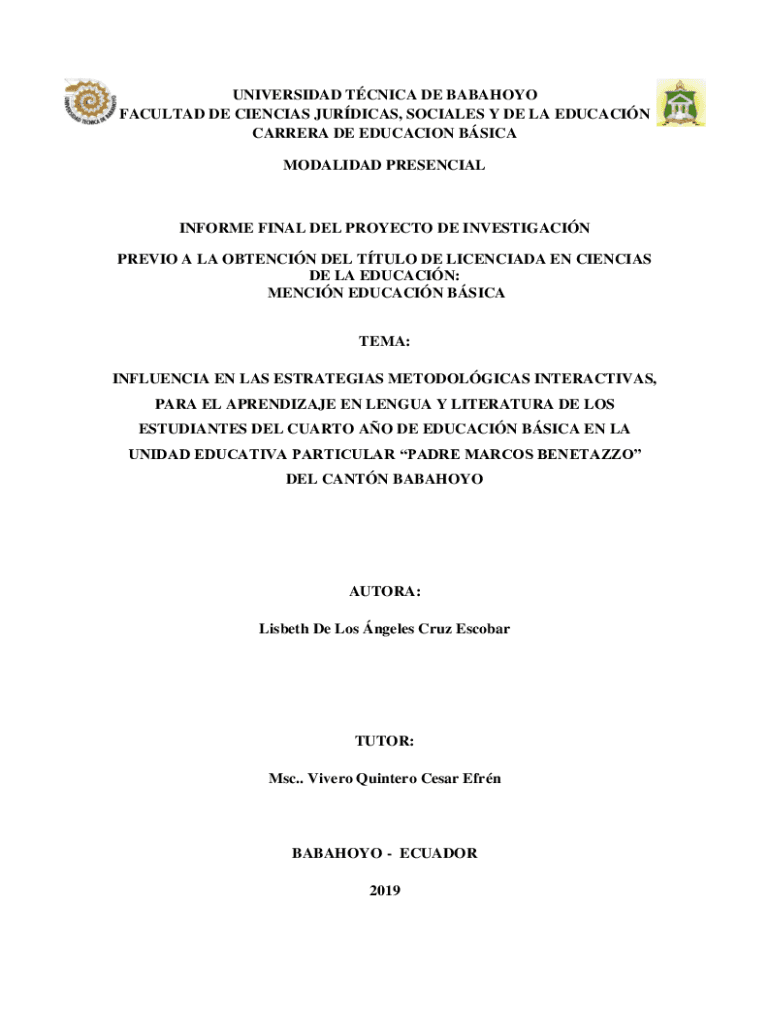 Fillable Online dspace utb edu informe final del proyecto de investigacin previo a la ... Fax ...
