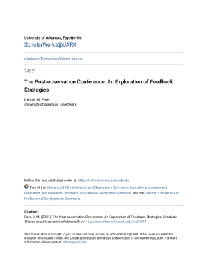 Fillable Online The Post-observation Conference: An Exploration of ...