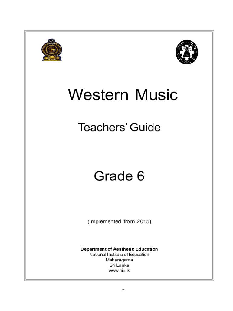 Fillable Online Western Music. Teachers Guide. Grade 10. (Implemented ...