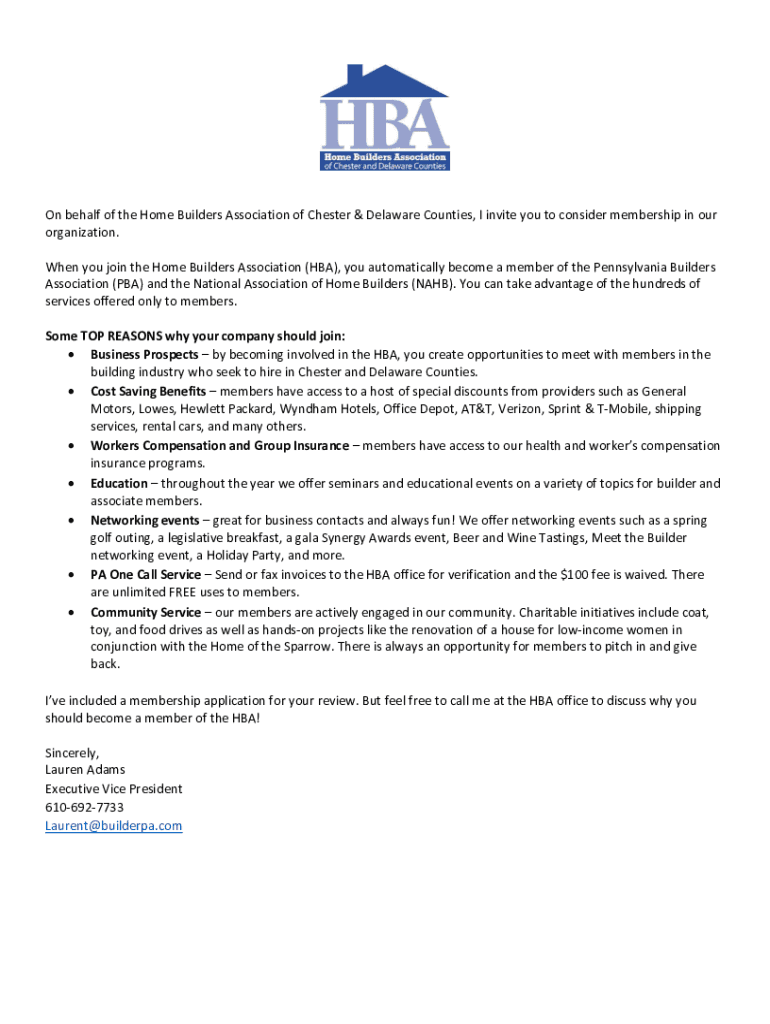 Fillable Online Membership in your HBA doesn't costit pays! Fax Email ...