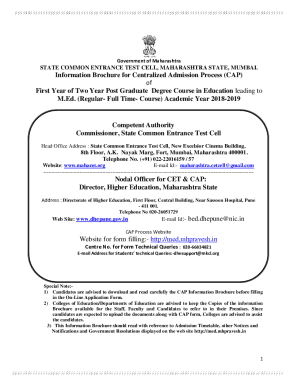 Fillable Online State Common Entrance Test Cell - CET Cell Fax Email ...