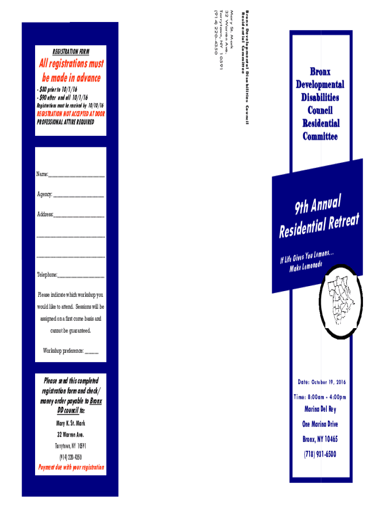 Fillable Online 9th Annual Residential Retreat Fax Email Print - pdfFiller