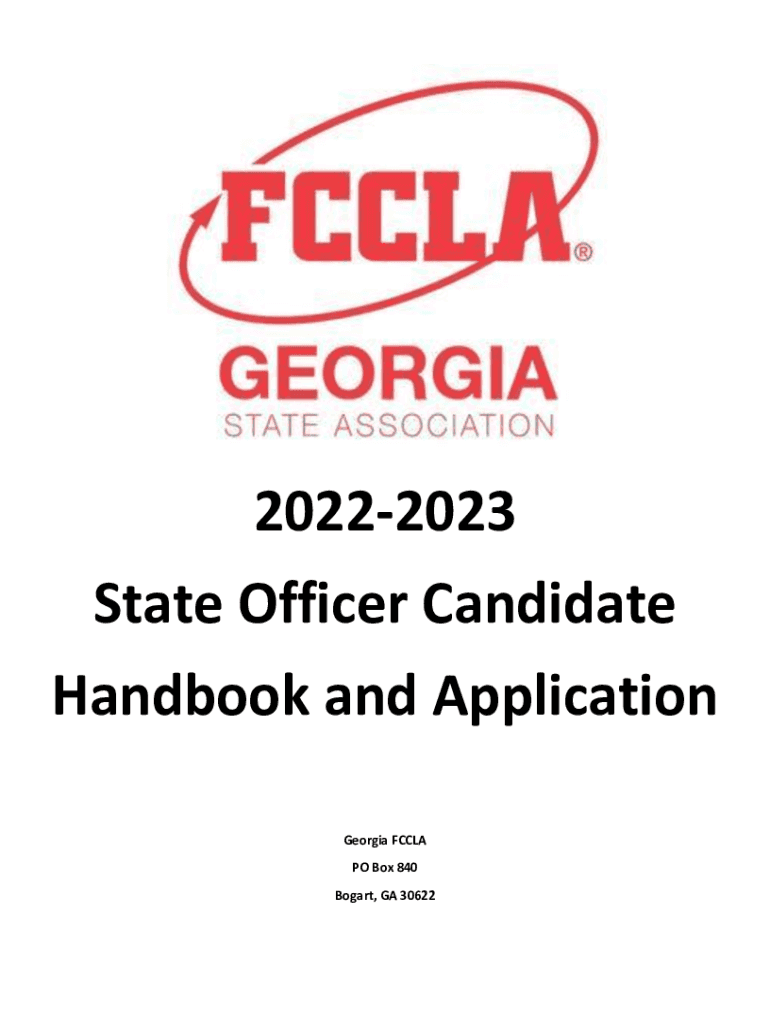 Fillable Online Region Officer Handbook and Application - Georgia FCCLA ...