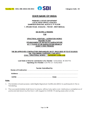 Fillable Online NIT , STRUCTURAL ADDITION ALTERATION WORKS , SBI RACPC ...