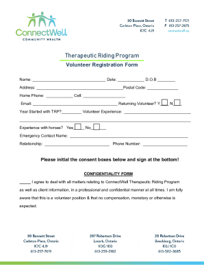 Fillable Online VOLUNTEER REGISTRATION FORM Today's Date Fax Email ...