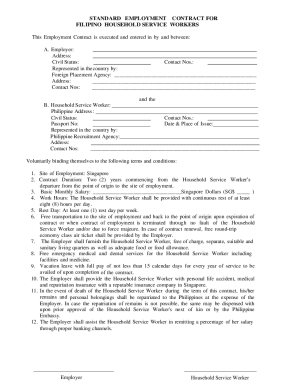 Fillable Online for filipino household service worker - employment ...