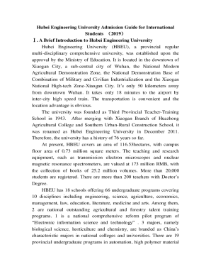 Fillable Online Admission at Hubei Engineering University for Foreign ...