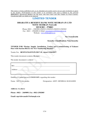 Fillable Online limited tender - brbnmpl Fax Email Print - pdfFiller