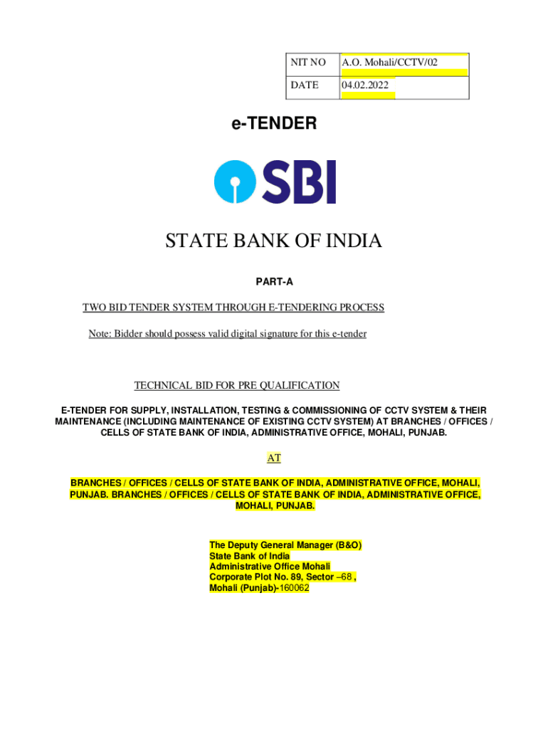 Fillable Online E-Tender For Digitization /Scanning and Indexing of ...