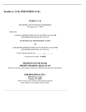Fillable Online Section 1: 11-K (PSB FORM 11-K) FORM 11-K Fax Email ...