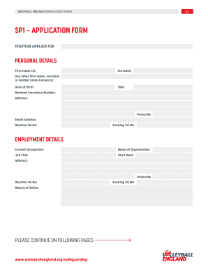 Fillable Online SP1APPLICATION FORM Fax Email Print - pdfFiller