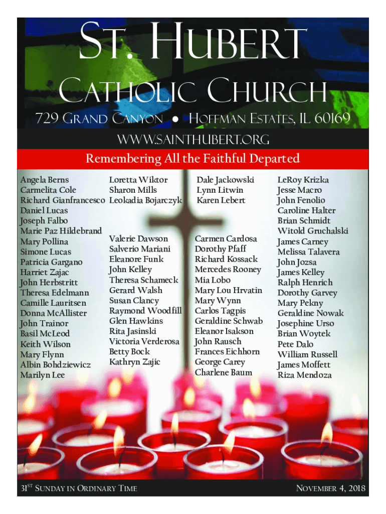 Fillable Online St Hubert Catholic Church - 729 Grand Canyon St ...