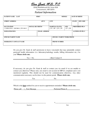 Fillable Online New Patient Demographic Sheet.docx Fax Email Print ...