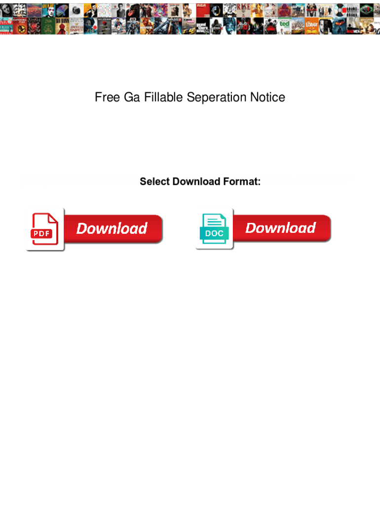 Fillable Online Fillable Separation Notice - Georgia Department of ...