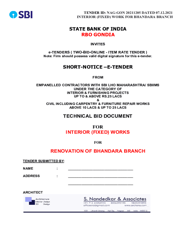 Fillable Online SALIENT FEATURES OF TENDER PAPERS: - Bank of India Fax ...