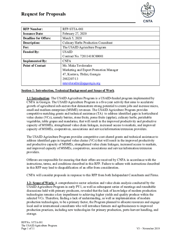Fillable Online uploads cnfa 1 Request for Proposal (RFP) # 25482 Sanitation ... - Amazon AWS ...