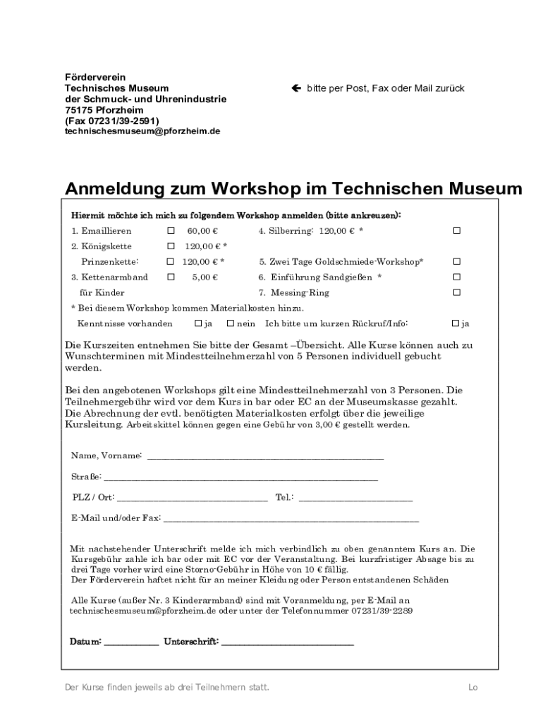Fillable Online Jewelry Museum (Pforzheim) - All You Need to Know ... Fax Email Print - pdfFiller