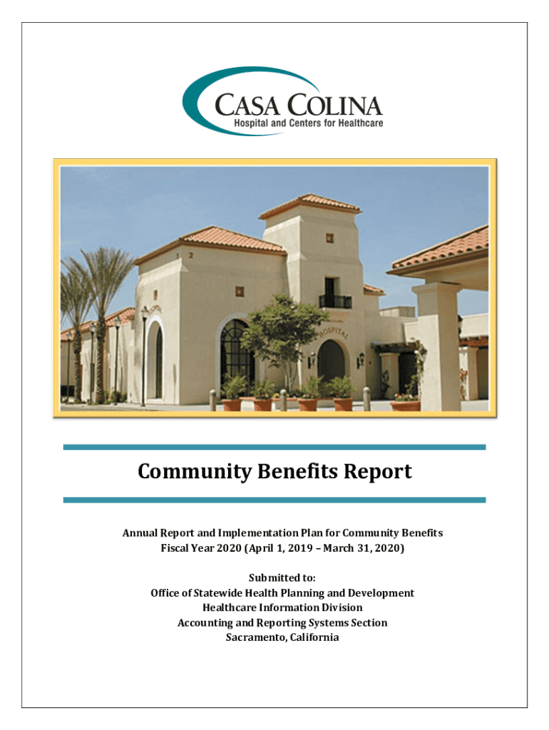 Fillable Online Hospital Community Benefits Plan Reporting (AB 204 ...