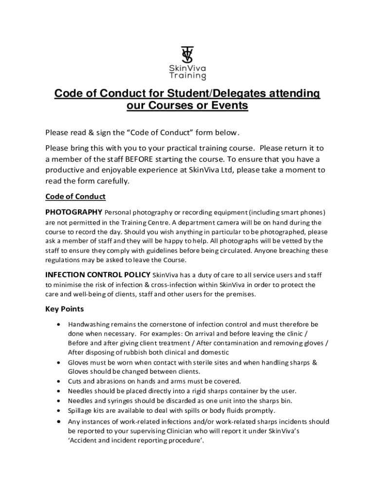 Fillable Online Code Of ConductPolicies And Procedures - Montclair ...