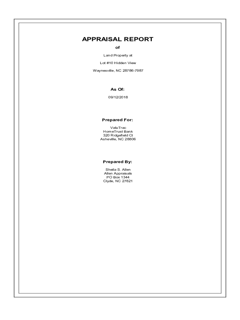 Fillable Online 3+ SAMPLE Land Appraisal Report in PDF Fax Email Print ...