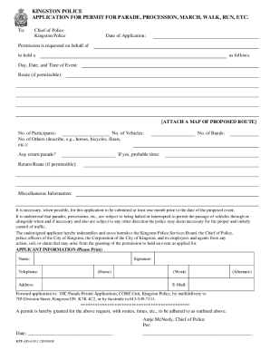 Fillable Online Parade Permit Application - the City of Kingston, NY Fax Email Print - pdfFiller