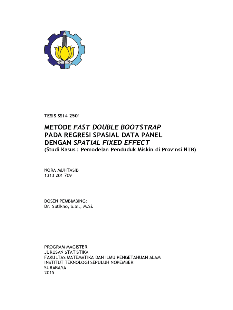 Fillable Online Metode Fast Double Bootstrap Pada Regresi Spasial Data Panel Fax Email Print