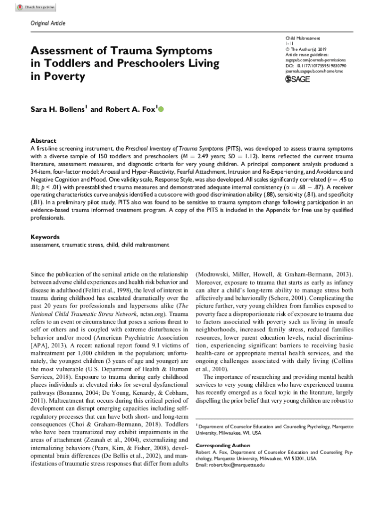 Fillable Online Assessment of Trauma Symptoms in Toddlers and ...