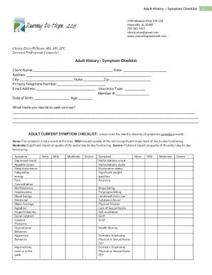 Fillable Online Northwest Behavioral Health Services Adult History Form ...