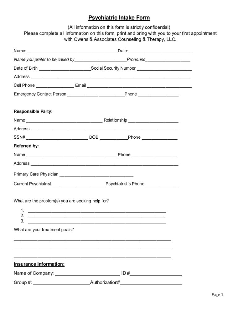 Fillable Online NEW PATIENT INTAKE FORMS: ADULT - Dr. David F. Dahl Fax Email Print - pdfFiller