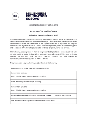 Fillable Online Sample General Procurement Notice (GPN) Template Fax ...